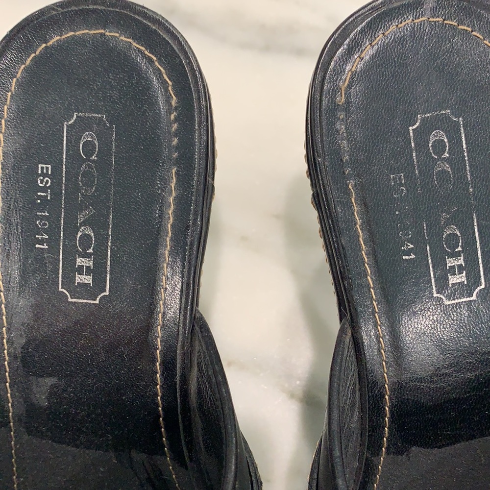 Coach Embossed C Logo Platform Mules - Gem
